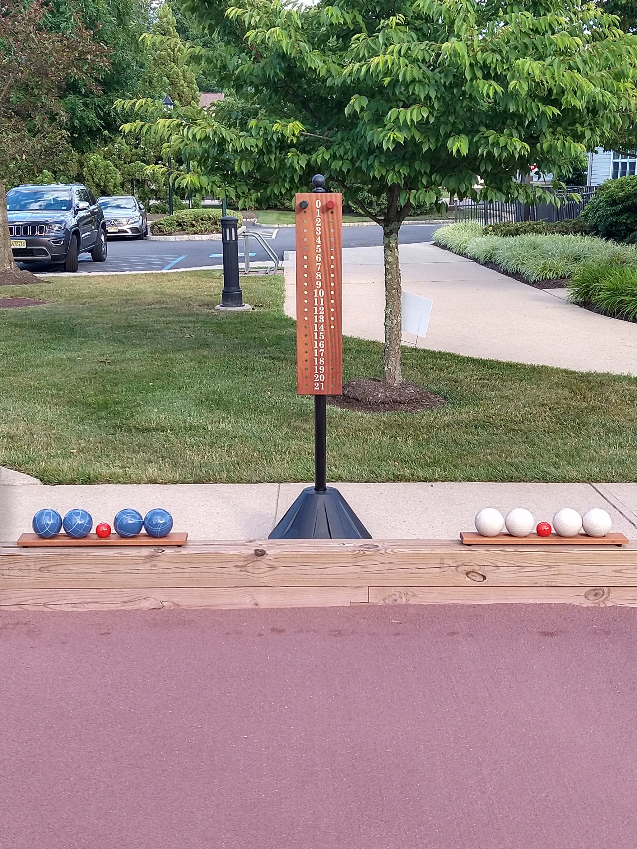 Bocce ball holders | Mahogany Wood | Bocce Ball Racks – Boccesupplies.com