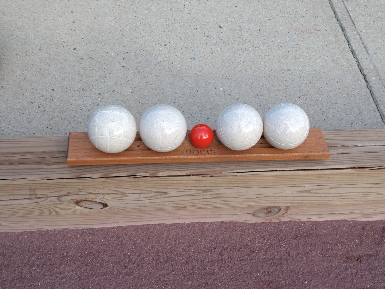 Bocce ball holders | Mahogany Wood | Bocce Ball Racks – Boccesupplies.com