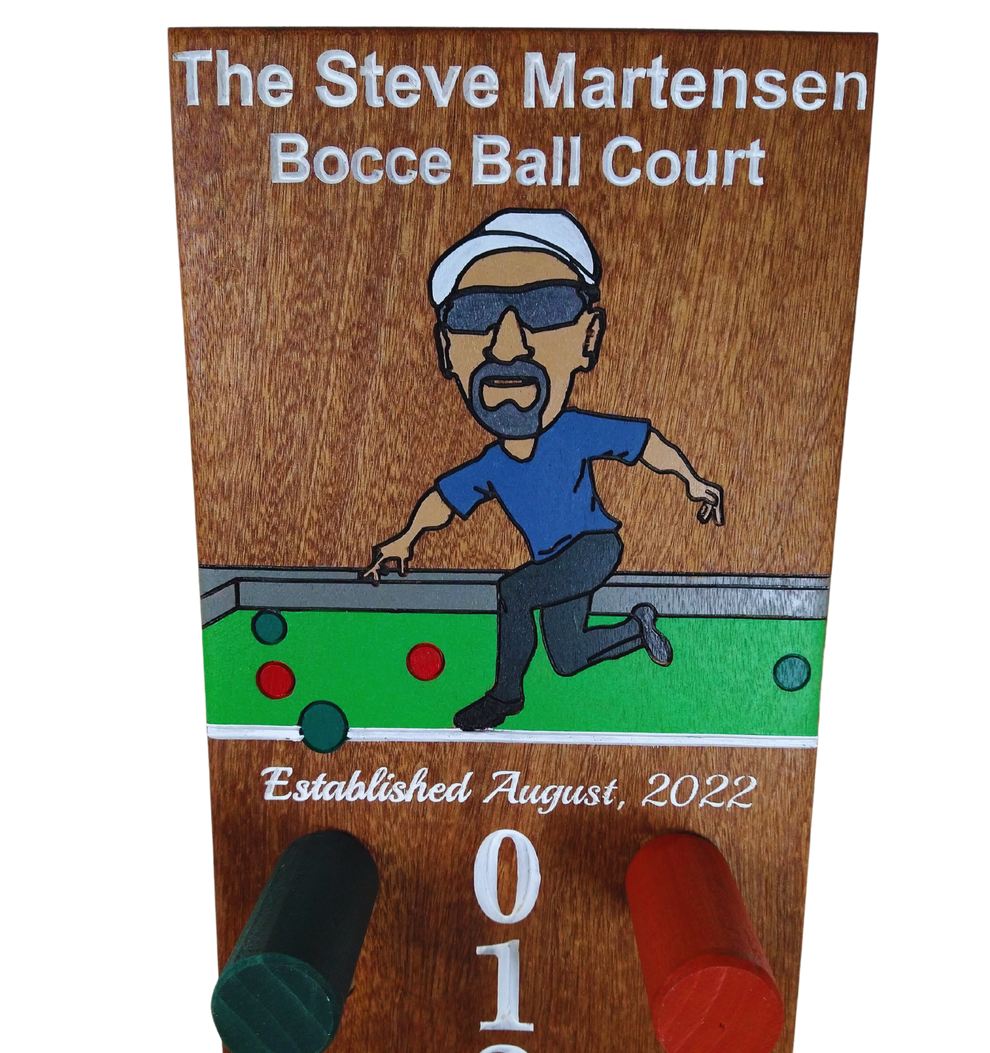 Custom logo bocce scoreboard | your club logo engraved at top | Bocce ...